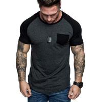 China Small Quantity Garment Manufacturer Men'S Crew Neck T - Shirt Raglan Colorblock Short Sleeves Shirt for sale