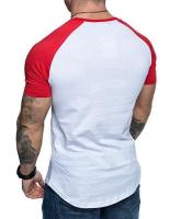 China Small Quantity Garment Manufacturer Men'S Crew Neck T - Shirt Raglan Colorblock Short Sleeves Shirt for sale