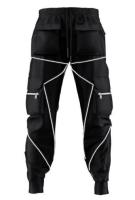 China Small Quantity Garment Manufacturer Sports Trousers Velcro Slacks With Reflective Strips for sale