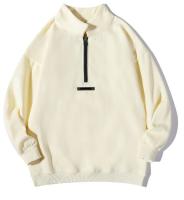 China Small Quantity Garment Manufacturer Men'S Quarter Zip Up Long Sleeve Mock Neck Pullover Hoodies for sale