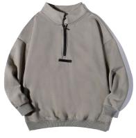 China Small Quantity Garment Manufacturer Men'S Quarter Zip Up Long Sleeve Mock Neck Pullover Hoodies for sale