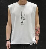 China Oem Apparel Manufacturers Men'S Round Neck Loose Sleeveless Vest Print Vest T - Shirt for sale