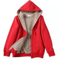 China Small Quantity Clothing Production Women'S Long Sleeve Hoodies Solid Color Fleece Loose Coat for sale
