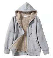 China Small Quantity Clothing Production Women'S Long Sleeve Hoodies Solid Color Fleece Loose Coat for sale