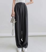 China Oem Clothing Manufacturer Ladies Loose Trousers Straight Leg Wide Leg Pants for sale