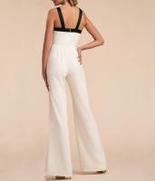 China Custom Clothing Factory China Women'S Sexy Jumpsuit Halter Neck Sleeveless Wide Leg Long Pant Romper One Piece Outfit for sale