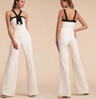 China Custom Clothing Factory China Women'S Sexy Jumpsuit Halter Neck Sleeveless Wide Leg Long Pant Romper One Piece Outfit for sale