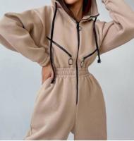 China Custom Clothing Factory China Casual Women'S Hooded Jumpsuit With Elasticband Pants Set for sale