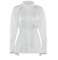 China Small Quantity Garment Manufacturer Women'S Long Sleeve Shirt Back Hollowed Out Lace Up Top for sale