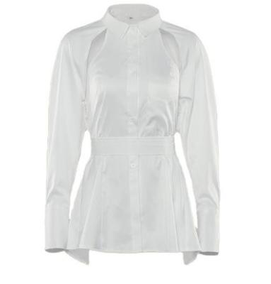China Small Quantity Garment Manufacturer Women'S Long Sleeve Shirt Back Hollowed Out Lace Up Top for sale
