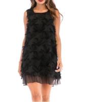 China Custom Clothing Factory China Women'S Faxu Feather Sleeveless Fringed Chiffon Tank Dress for sale