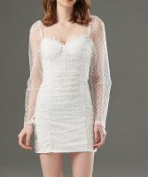 China Custom Clothing Factory China Women'S Sexy Polka Dot Mesh Long Sleeved Dress for sale
