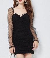 China Custom Clothing Factory China Women'S Sexy Polka Dot Mesh Long Sleeved Dress for sale