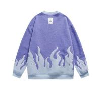 China Small Quantity Clothing Factory Lamb Wool Print Flame Round Neck Pullover Sweater For Men for sale