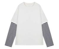 China Small Moq Clothing Manufacturers Men'S Double Sleeve Strip Long Sleeve T Shirt With 95% Cotton 5% Spandex for sale