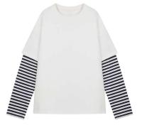 China Small Moq Clothing Manufacturers Men'S Double Sleeve Strip Long Sleeve T Shirt With 95% Cotton 5% Spandex for sale