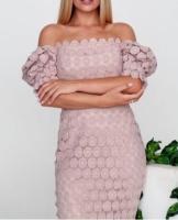 China Small Quantity Clothing Manufacturer Women'S Sexy Lace Long Dress Short Sleeve With 100% Polyester for sale