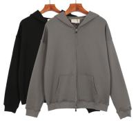 China Small Quantity Garment Manufacturer Men'S Double Zip Head Hoodies French Terry Sweatshirt for sale