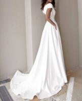 China Custom Clothing Factory China Women'S Ruffled Hem Solid Color Maxi Evening Gown Dress With Slit for sale