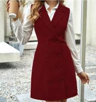 China Oem Apparel Manufacturers Women'S Suit Dress Sexy Sleeveless Button Up Skirt for sale