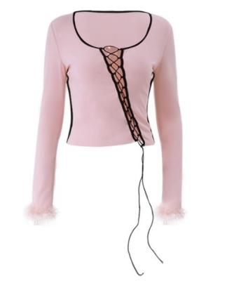 China Customized Small Quantity Clothing Manufacturers Women'S Sexy Long Sleeve T Shirt Ladies Top for sale