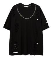 China Clothing Manufacturer For Small Business 100% Cotton 230gsm Short Sleeve Distressed T Shirt for sale