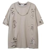 China Clothing Manufacturer For Small Business 100% Cotton 230gsm Short Sleeve Distressed T Shirt for sale