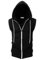 China Custom Clothing Factory China Men'S Zip Up Sleeveless With Hood Sports Vest Hoodies for sale