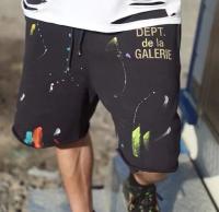 China OEM Small Quantity Garment Manufacturer Unisex Street Graffiti Splash Paint Casual Five Point Pants for sale