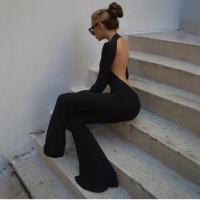 China Small Quantity Clothing Manufacturer 85% Polyester 15% Spandex Women Balckless Fit Long Sleeve Flared Bodysuit for sale