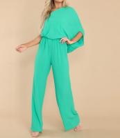 China OEM Small Quantity Clothing Manufacture Ladies Loose Slanted Shoulders Backless Casual Jumpsuit for sale