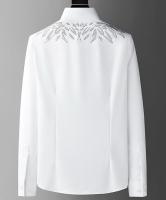 China Oem Small Quantity Clothing Factory Men'S Non Iron 95% Cotton 5% Spandex Rhinestone Shirt for sale