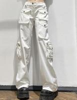 China Small Quantity Garment Manufacturer Women'S Multi Pocket Cargo Jeans Loose Low Rise Lounge Pants for sale