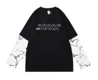 China Oem Apparel Manufacturers 230GSM 100% Cotton Men'S Oversized Print Double Long Sleeve T Shirt for sale