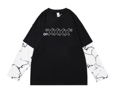 China Oem Apparel Manufacturers 230GSM 100% Cotton Men'S Oversized Print Double Long Sleeve T Shirt for sale