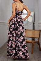 China Custom Clothing Factory China Women'S Summer Floral Printed Sleeveless V Neck Maxi Dress for sale