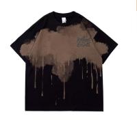China Small Quantity Clothing Manufacturer Screen Print 230GSM 100% Cotton Men'S Loose Hand - Painted Half - Sleeves T Shirt for sale