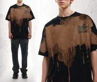 China Small Quantity Clothing Manufacturer Screen Print 230GSM 100% Cotton Men'S Loose Hand - Painted Half - Sleeves T Shirt for sale