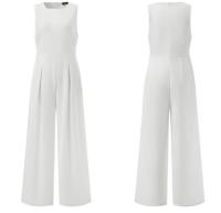 China Apparel Custom Manufacturers Womens Summer Crewneck Sleeveless Casual Loose Jumpsuits Rompers With Pockets for sale