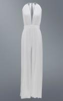 China Custom Apparel Factory Summer Women'S Deep V Halter Neck Jumpsuit Casual Trousers for sale