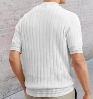 China Custom Apparel Factory Men'S 100% Acrylic Polo Shirt Lapel Short Sleeved Slim Fit Knitted Shirt for sale