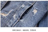 China All Match Ripped Denim Ladies Jackets Coats 2021 Fashion for sale