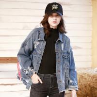 China All Match Ripped Denim Ladies Jackets Coats 2021 Fashion for sale
