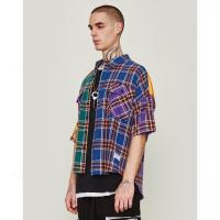 China Small quantity clothing manufacturers Polyester Grid Men Shirts for sale
