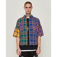 China Small quantity clothing manufacturers Polyester Grid Men Shirts for sale