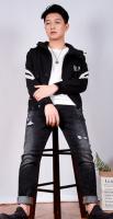 China ODM OEM Korean Version Autumn Winter Men Pants Casual Straight Mid Waist Jeans for sale