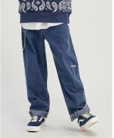China Crocheted Curly Hemmed Men'S Loose Jeans Street Style for sale