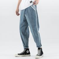 China Small moq clothing manufacturers  11Z To 130Z Fabric Men Pants Light Blue Cropped Trousers With Pockets for sale