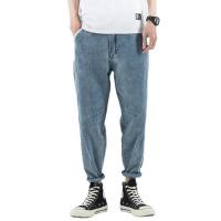 China Small moq clothing manufacturers  11Z To 130Z Fabric Men Pants Light Blue Cropped Trousers With Pockets for sale