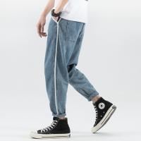 China Small moq clothing manufacturers  11Z To 130Z Fabric Men Pants Light Blue Cropped Trousers With Pockets for sale